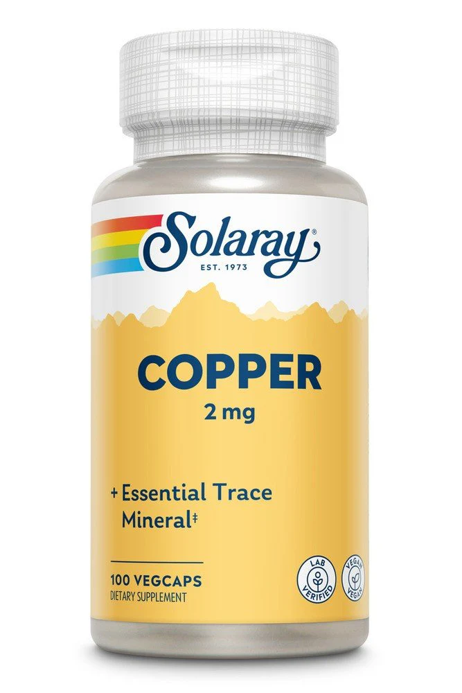 Solaray copper 2mg 100 caps - Elite Nutrition Vitamins and Suppliments